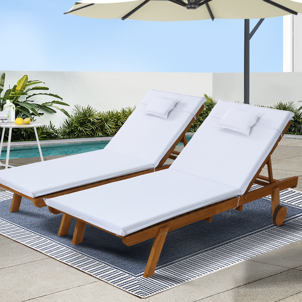 Twin Timber Relaxation Seats with Rolling Base – Soft White Finish ...